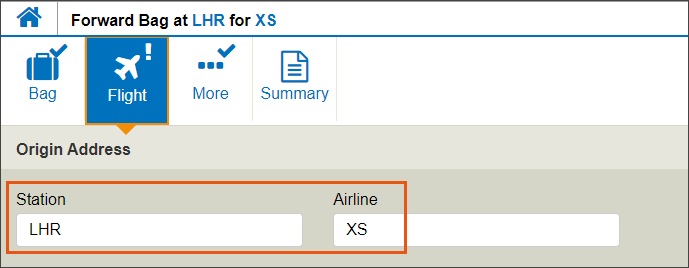 Prefill Station and Airline for Forward Bag Transactions